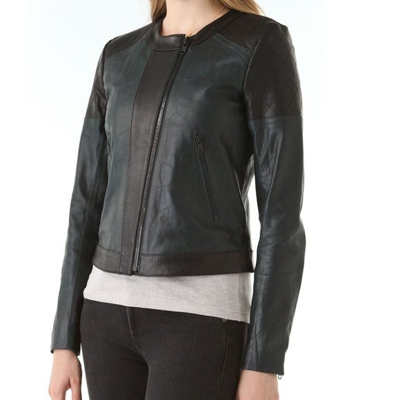 Theory | Jackets & Coats | Theory Lamb Leather Biker Jacket Size M ...
